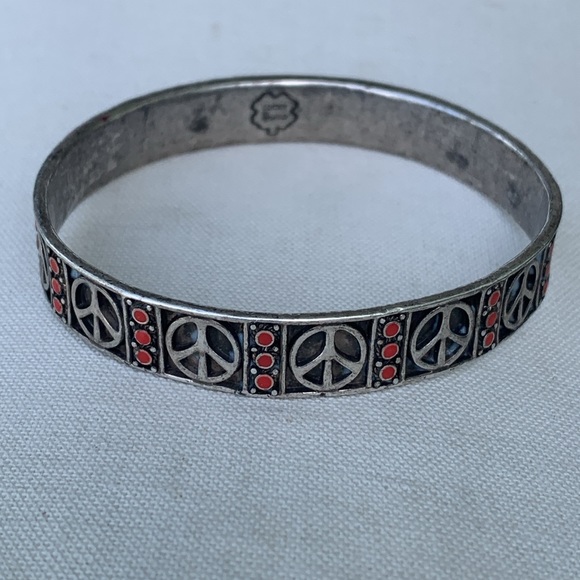 Lucky Brand | Jewelry | Vintage Lucky Brand Peace Sign Bangle Bracelet ...